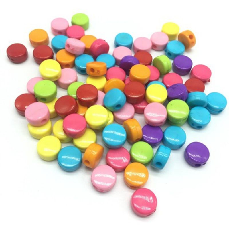 50 GRAM MANIK ABJAD / ALPHABET BEAD (BULAT SAIZ 4*7) KOSONG TIADA HURUF ...