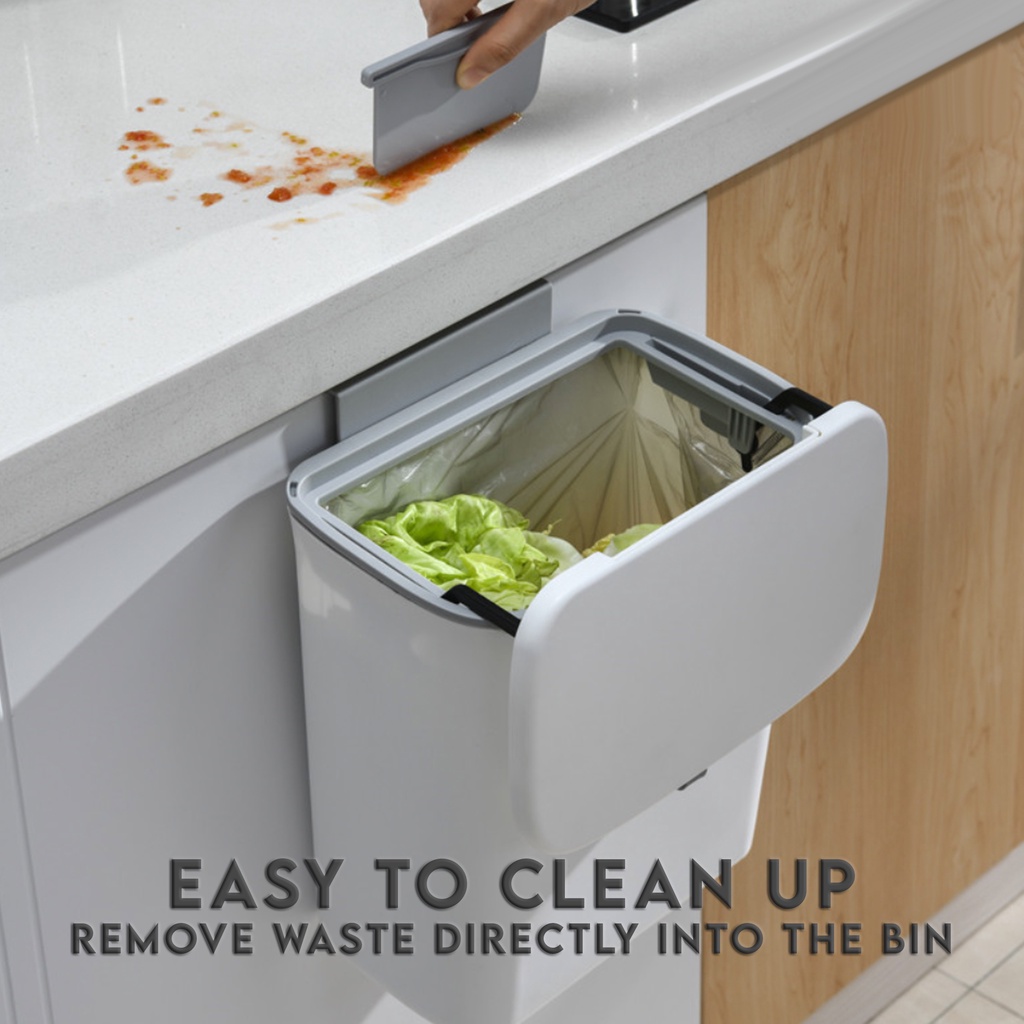 Tong Sampah Sangkut Upgraded Hanging Trash 9L Can Dustbin Rubbish Bin ...