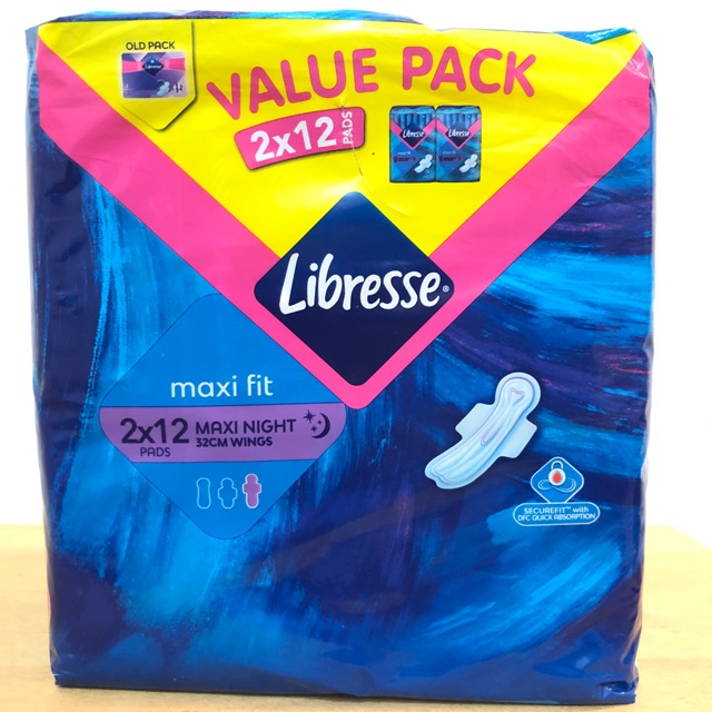 Libresse Maxi Fit Night Wings 32cm (2 x 12s) | Shopee Malaysia