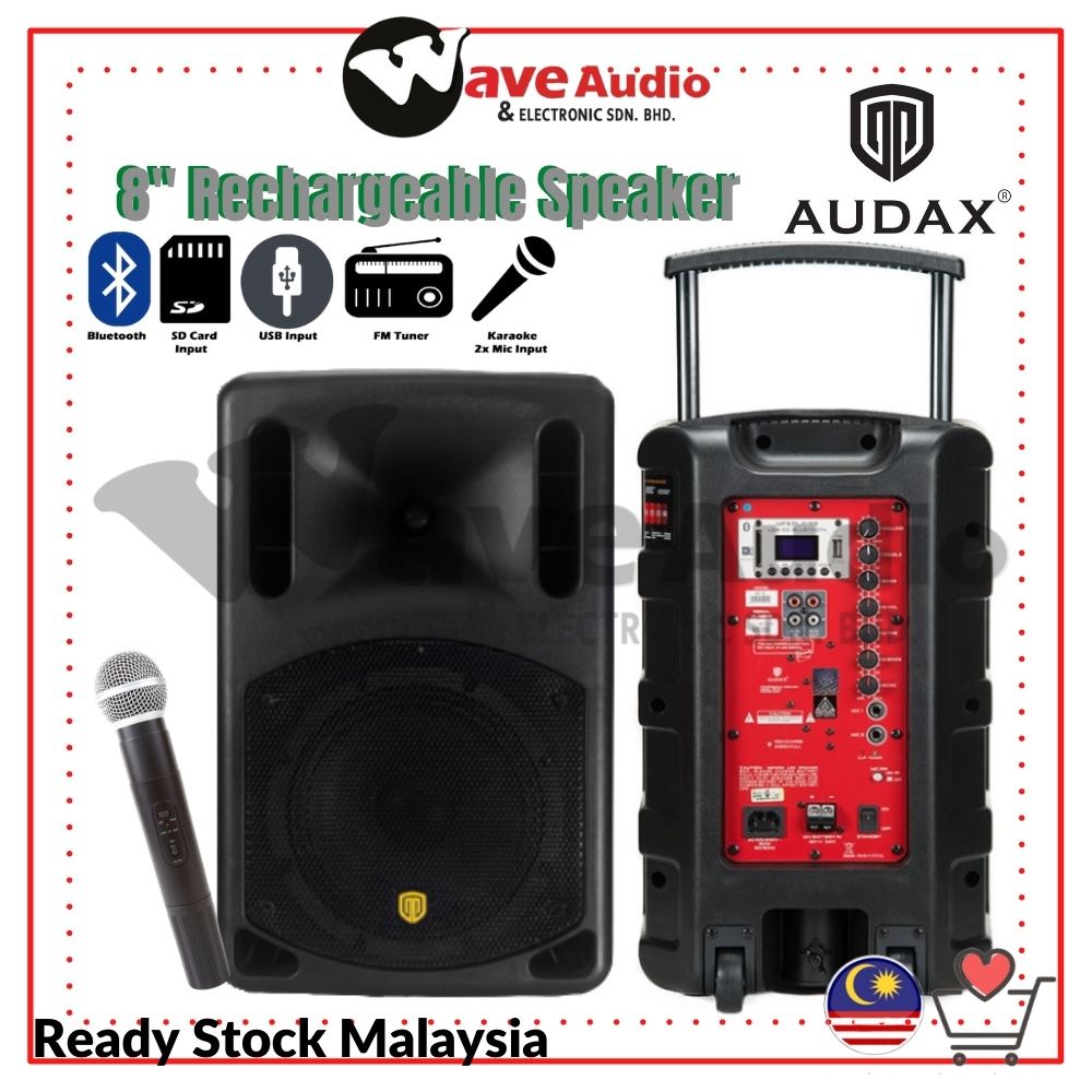 Audax PR-8V 8" POWERFUL Sound AC/DC Portable Speaker PA Speaker System ...