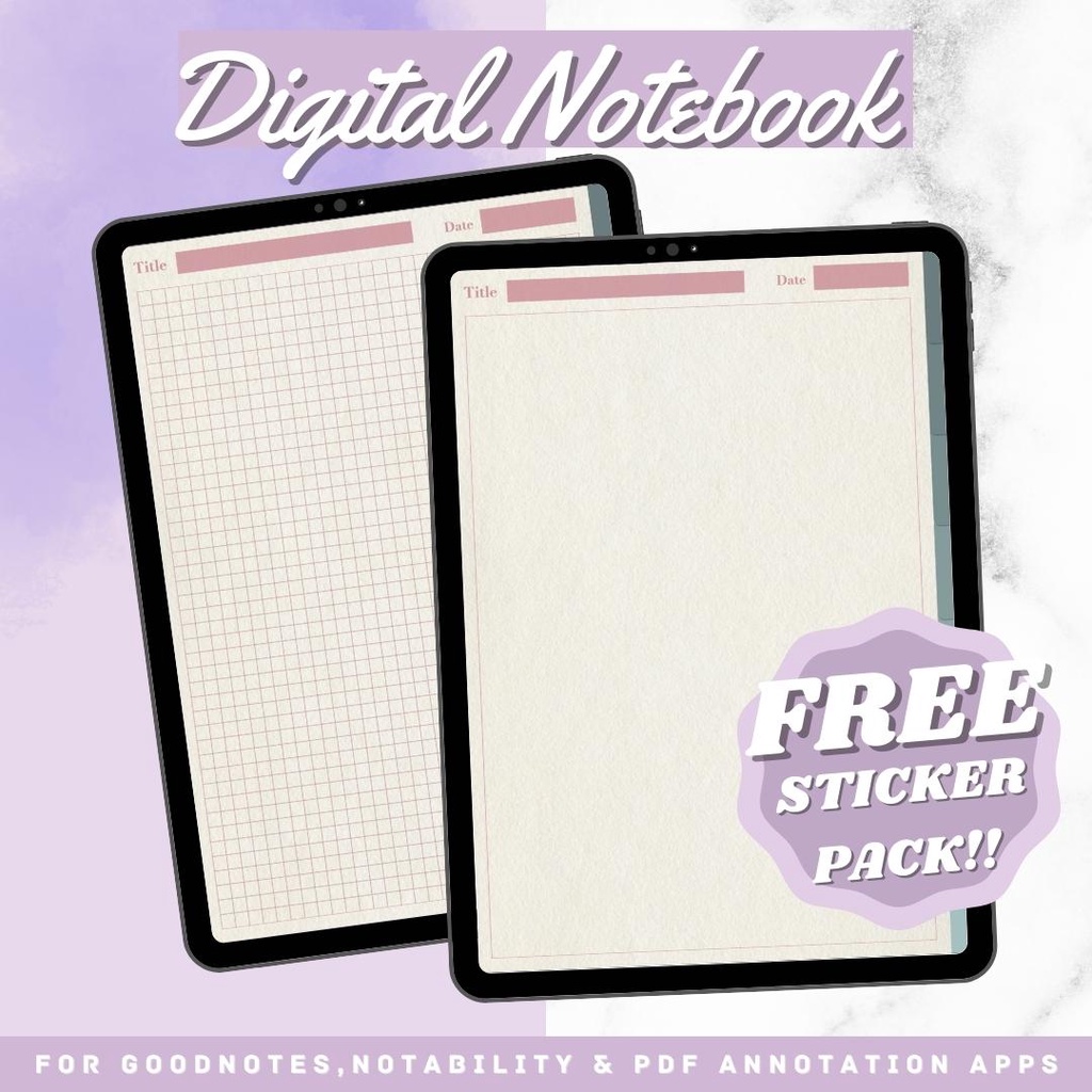 Digital Notebook Digital Planner Grid Notebook Goodnotes Template ...