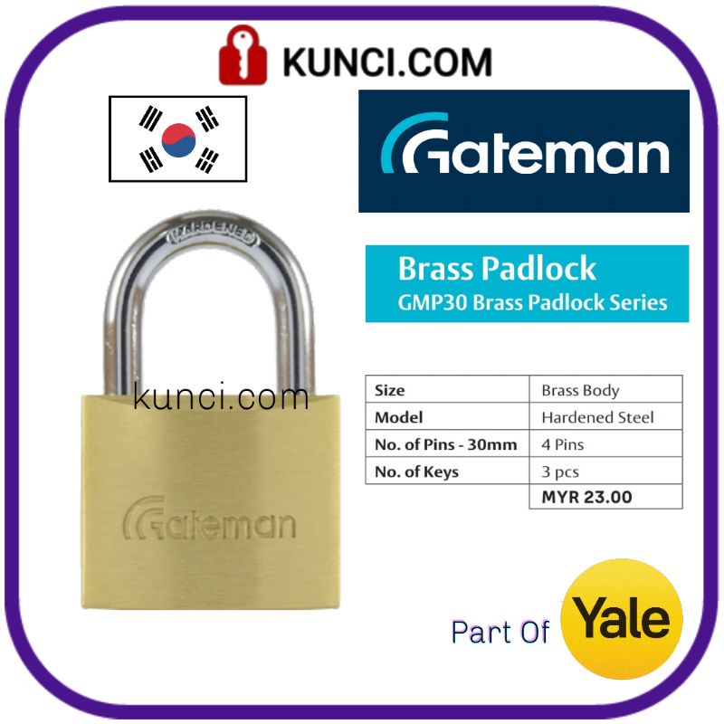 PART OF YALE GATEMAN SOLID BRASS PADLOCK 30MM | Shopee Malaysia