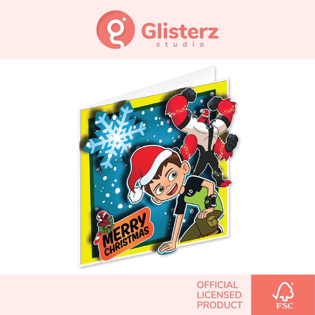 Glisterz 3D Greeting Card - Ben 10 Christmas Card (HMC - 1711B10MC01 ...