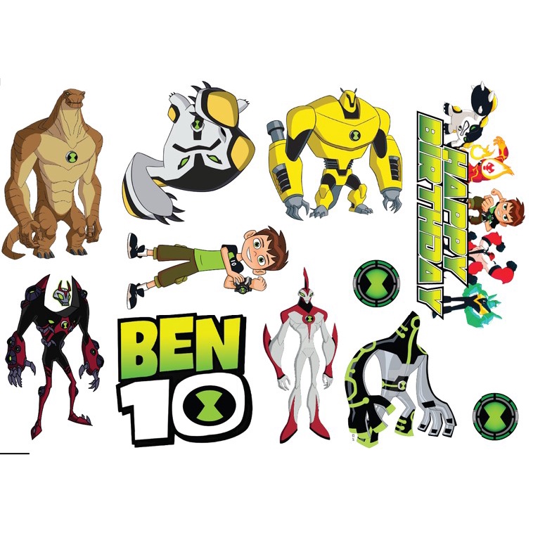 BEN 10 cake topper cupcake topper deco paper birthday topper kek hari ...