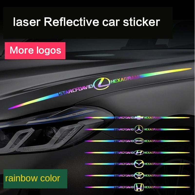 laser Reflective colorful car accessories sticker for toyota honda bmw ...