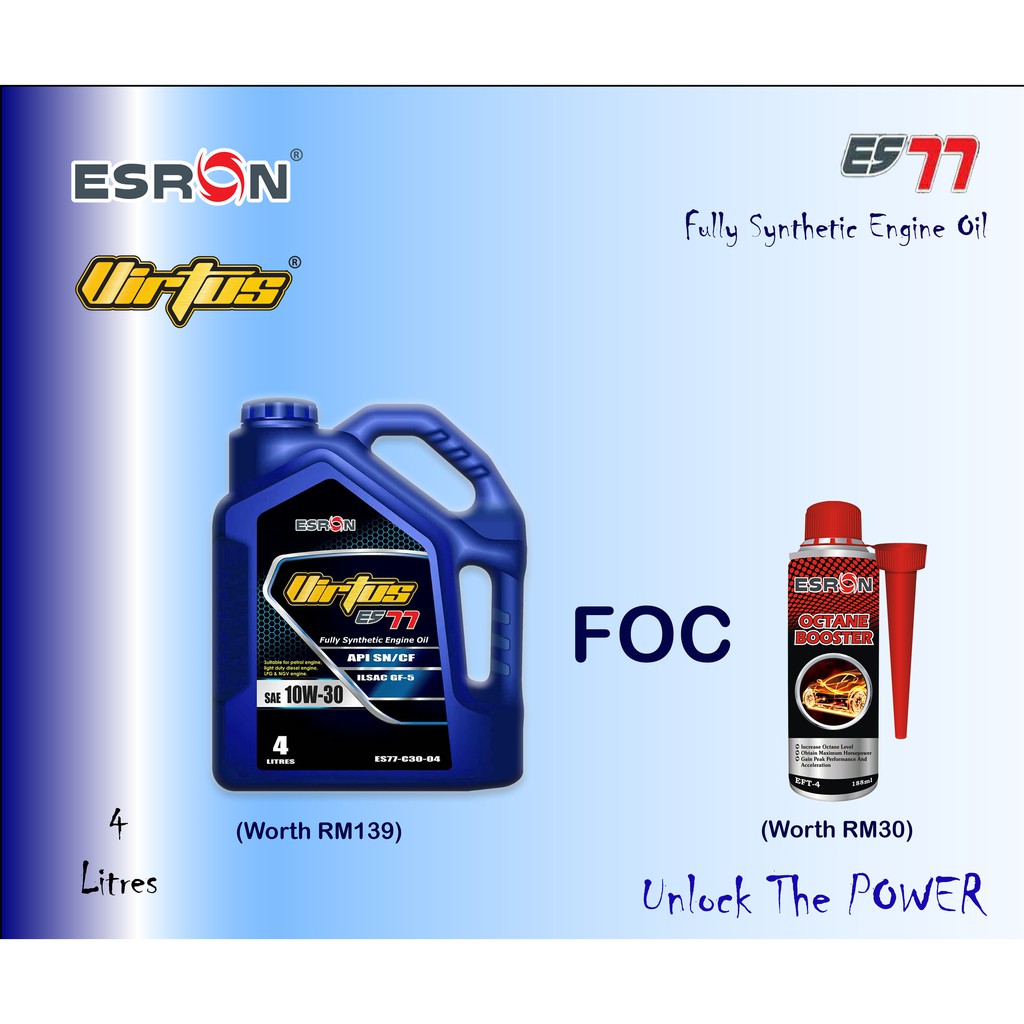 Engine Oil ESRON-Virtus ES77 10W-30 (Fully Synthetic) | Shopee Malaysia