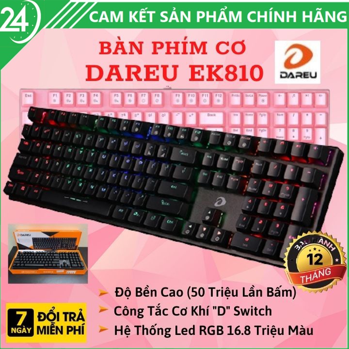 Dareu EK810 Multi Mechanical Keyboard - Led, Black, blue switch ...