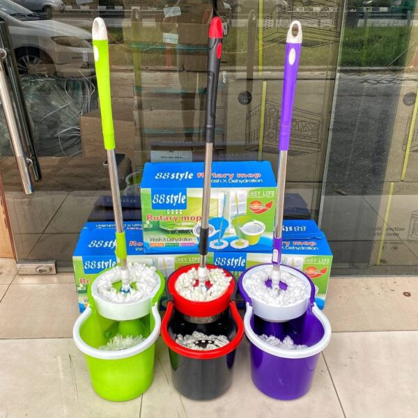 Rotary Stainless Spin Mop . Easy Spin Mop Stainless Steel with 2 ...