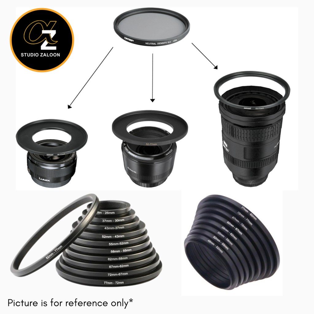 Metal Stepping up Rings Step Up Rings all sizes Filter Ring Adapter ...