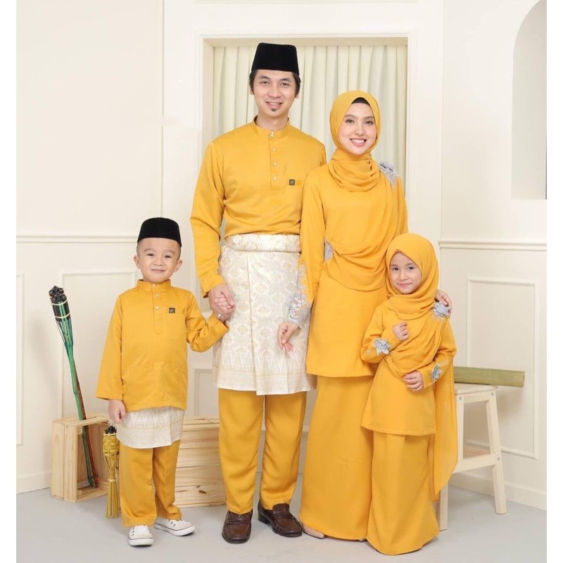 Family Set Raya 2024 . Sedondon Raya Ayah Ibu Anak . Selendang Lace ...