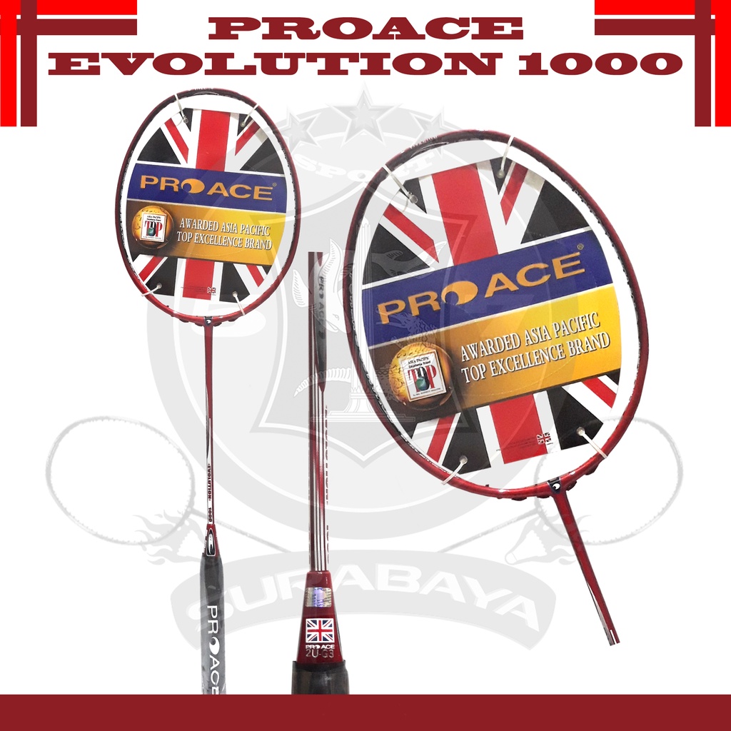 Original Pro Ace Evolution 1000 Badminton Racket, Complete Bonus ...