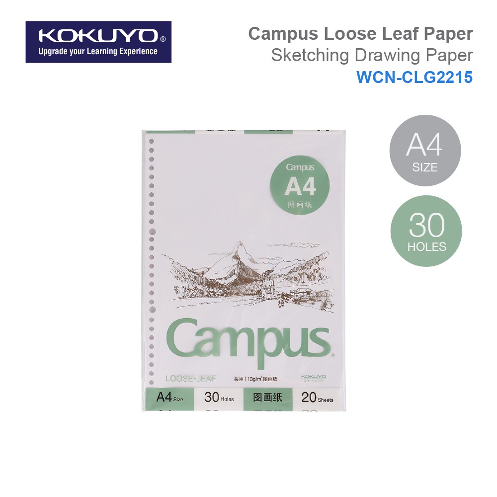 KOKUYO Campus Loose Leaf Paper - Sketching Drawing Paper A5/B5/A4 (110gsm/20 Sheets) | Shopee ...