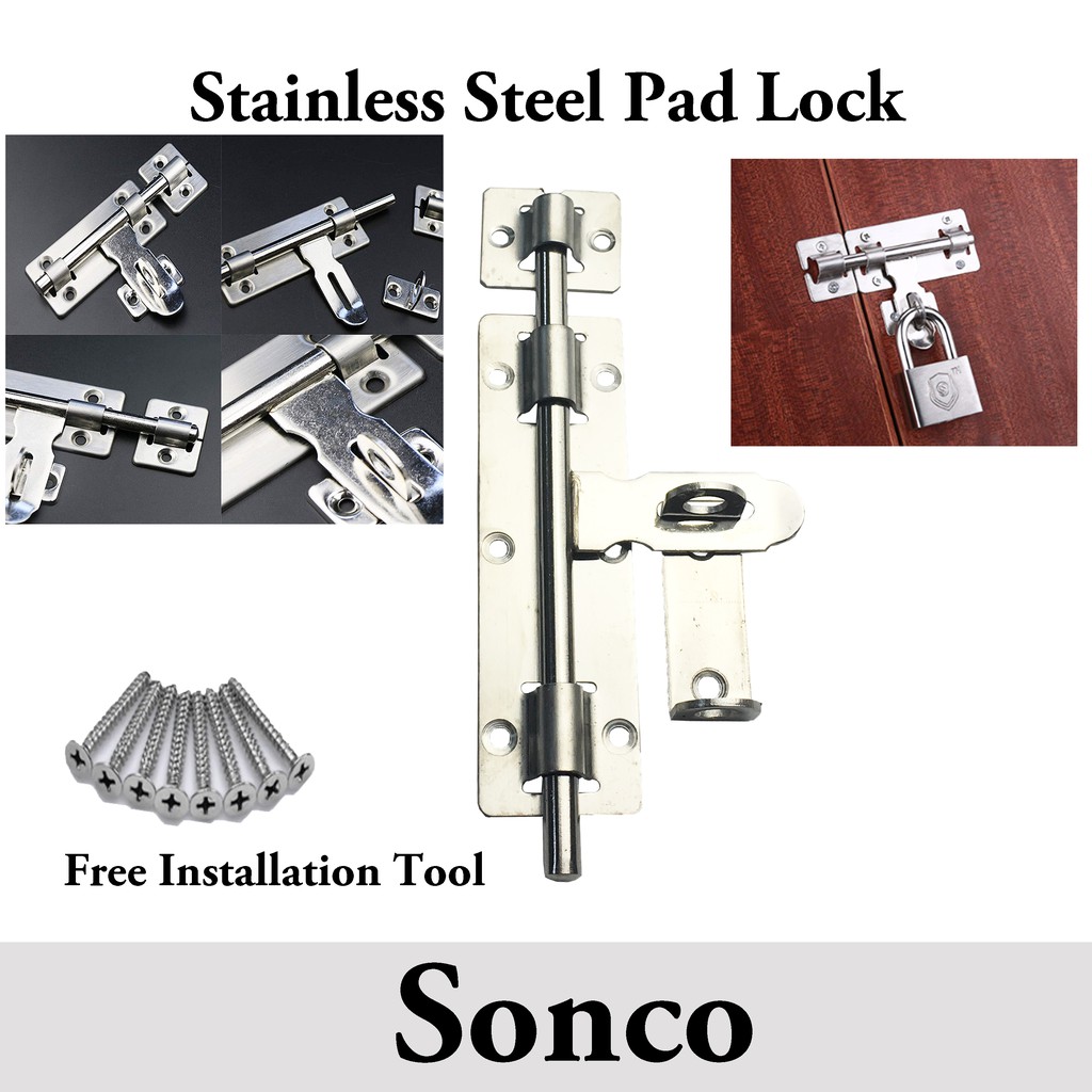Stainless steel pin wooden door latch anti-theft lock left and right ...
