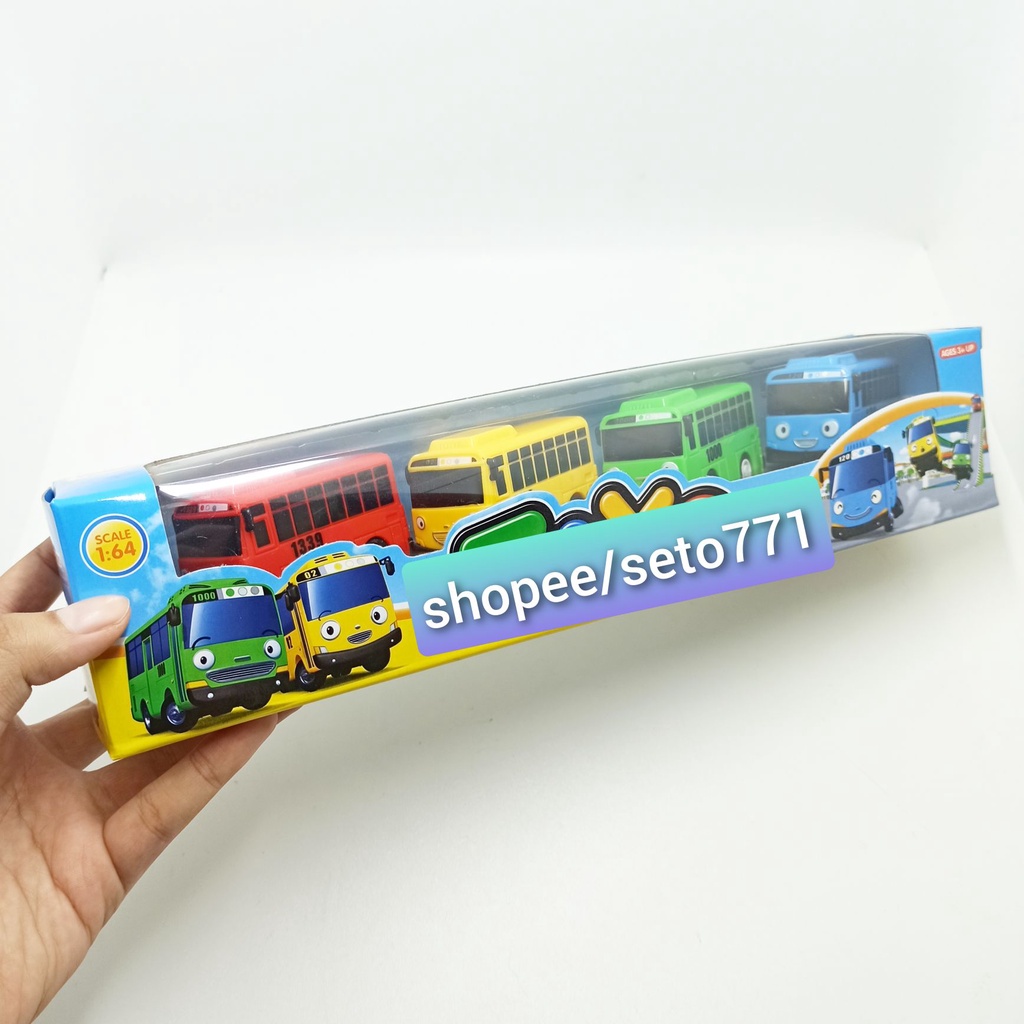 MERAH HIJAU Minibus 4pcs Toy Box Small Bus Pull Back Mini Bus Red Blue ...