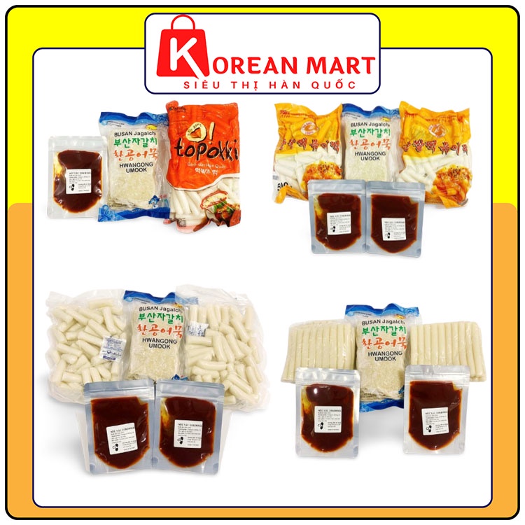 COMBO KOREAN TOPOKKI RICE CAKE 1KG WITH TOKBOKKI SAUCE 200G + 1 LIEN ...