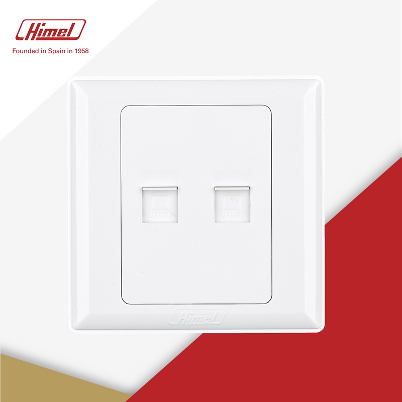 Himel Advance Series 2 Gang RJ45 Data Socket Cat 5E 8 Pin | Shopee Malaysia