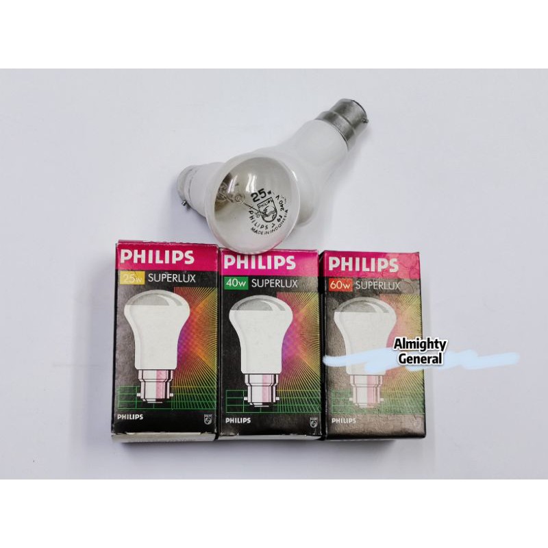 Philips B22 BC Bulb 25W/40W/60W Superlux 240V | Shopee Malaysia