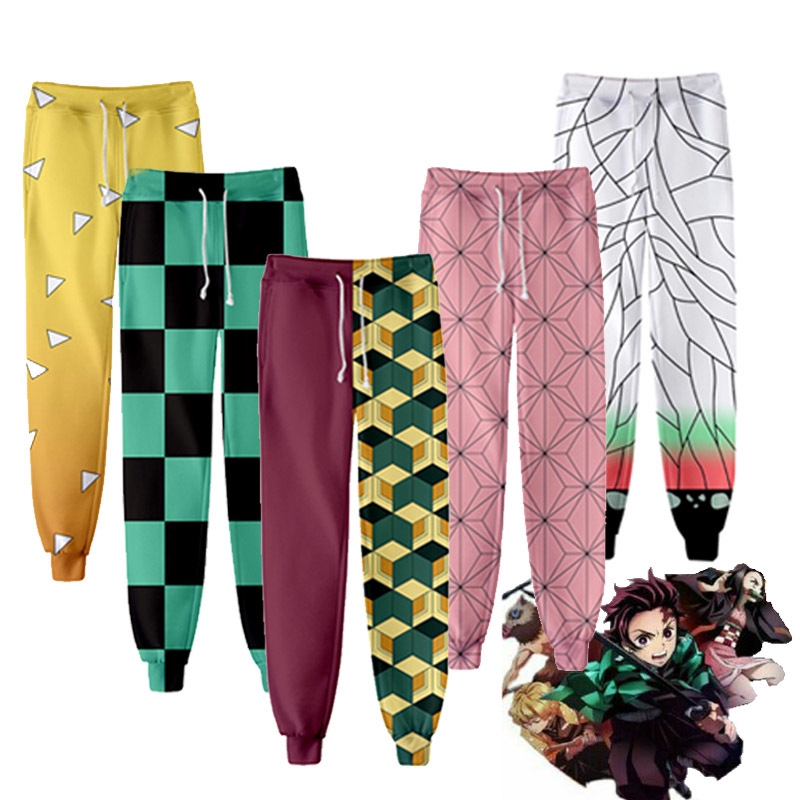 Demon Slayer Joggers Pants Cosplay Tanjirou Nezuko Zenitsu For Men ...