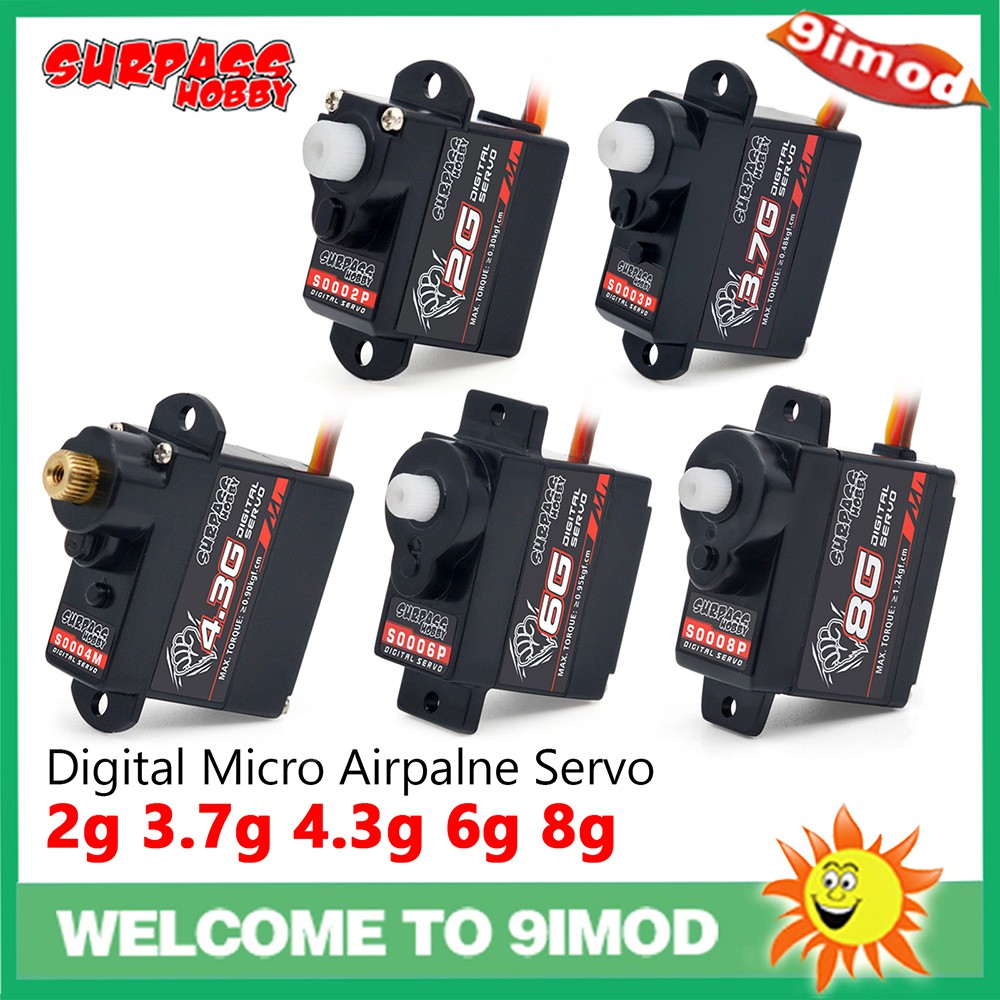 Surpass Hobby Airplane Micro Plastic Digital Servo (2g/3.7g/4.3g/6g/8g ...