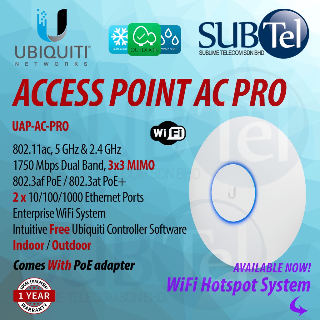 UAP-AC-PRO Ubiquiti Access Point Networks Ceiling Wall Mount Dual Band ...