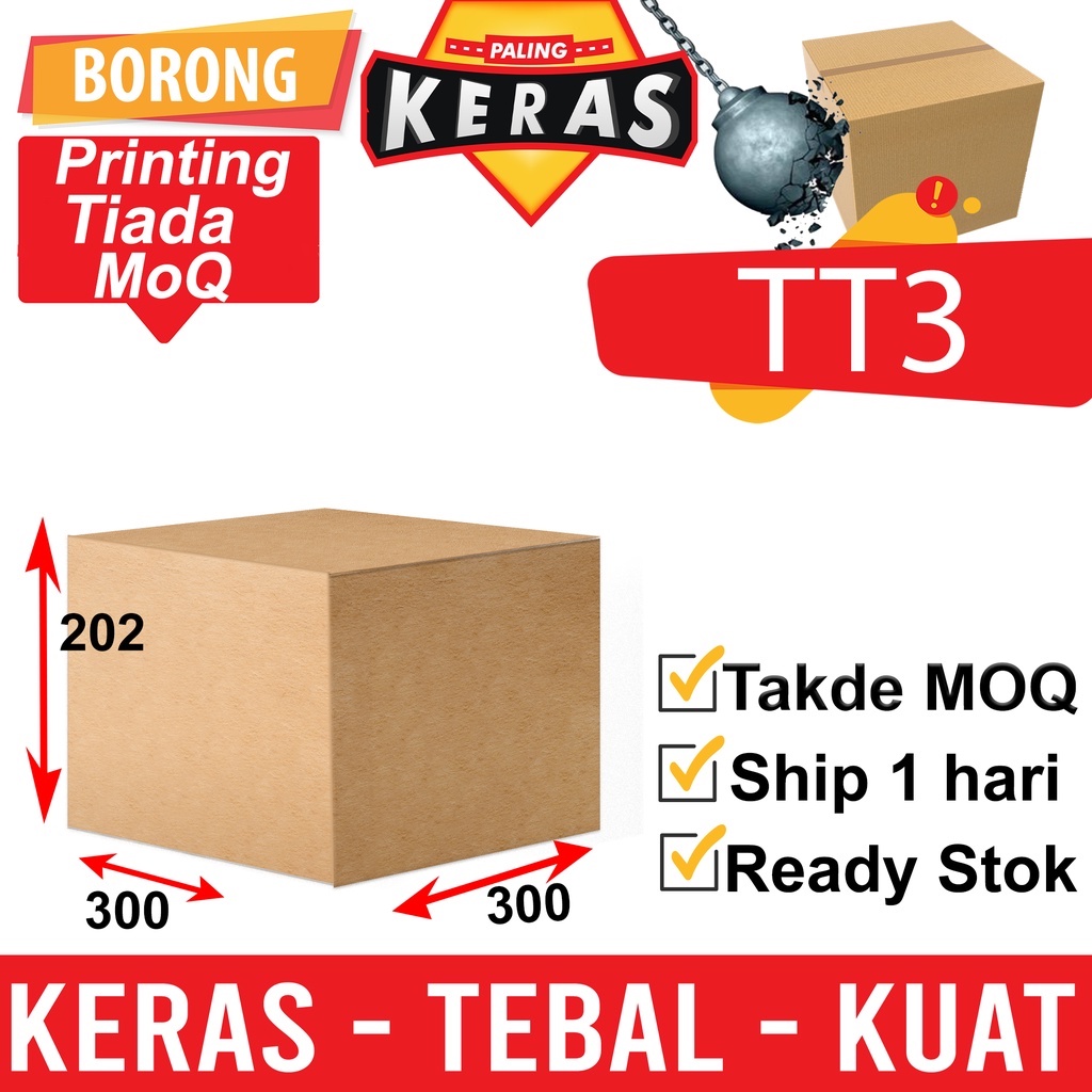 PalingKeras-TT3 Carton Box 30x30x20.2cm Kotak Kecil Sederhana Kotak ...