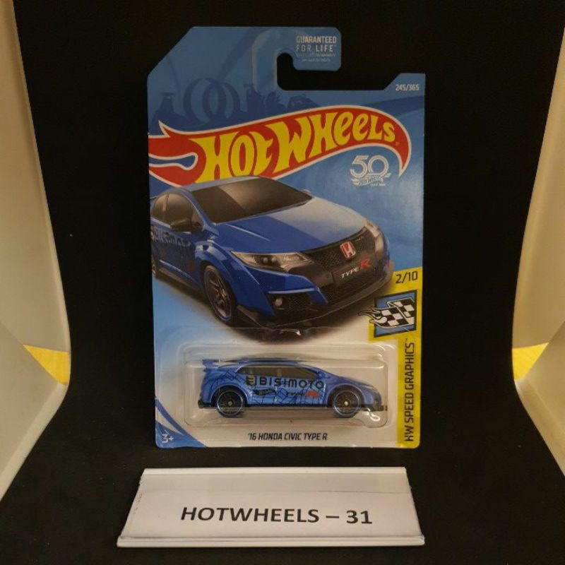 HOT WHEELS BLUE 16 HONDA CIVIC TYPE R | Shopee Malaysia