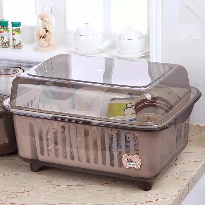 Innohut PP Dustproof Dish Drainer Kitchen Organizer Storage Drying Rack ...