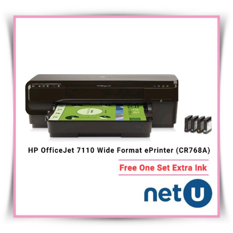 HP OfficeJet 7110 Wide Format A3 Printer #Free Extra One more Set Ink ...