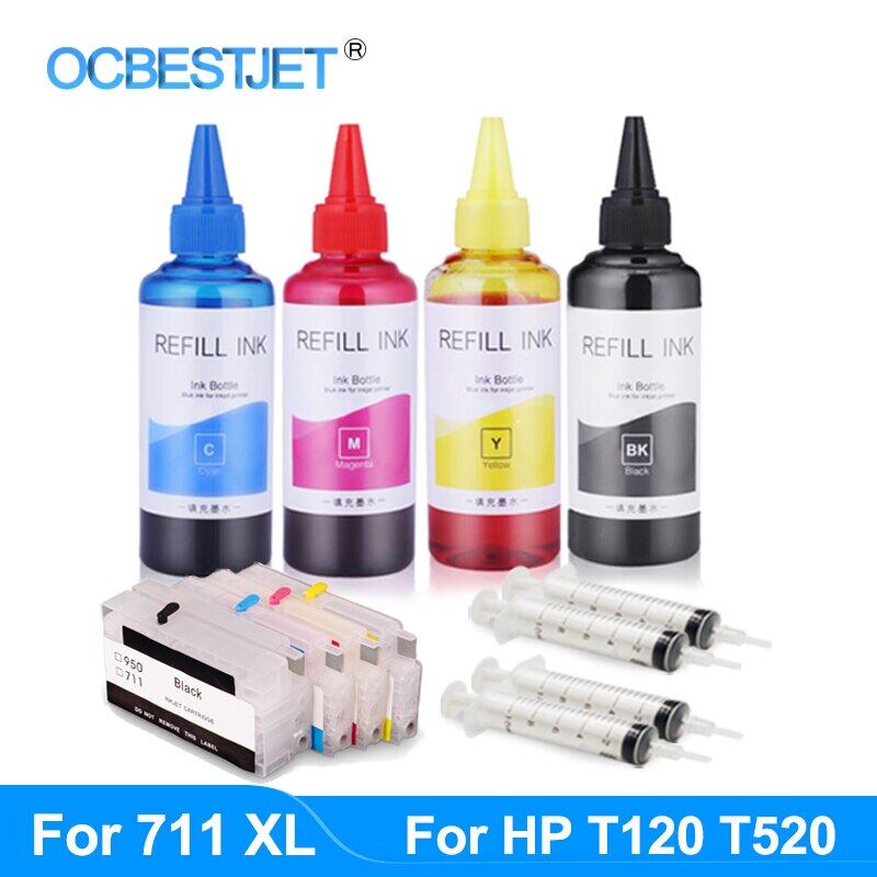 HP 711 711XL for HP Designjet T120 T520 Inkjet Printer Plotter Refill ...