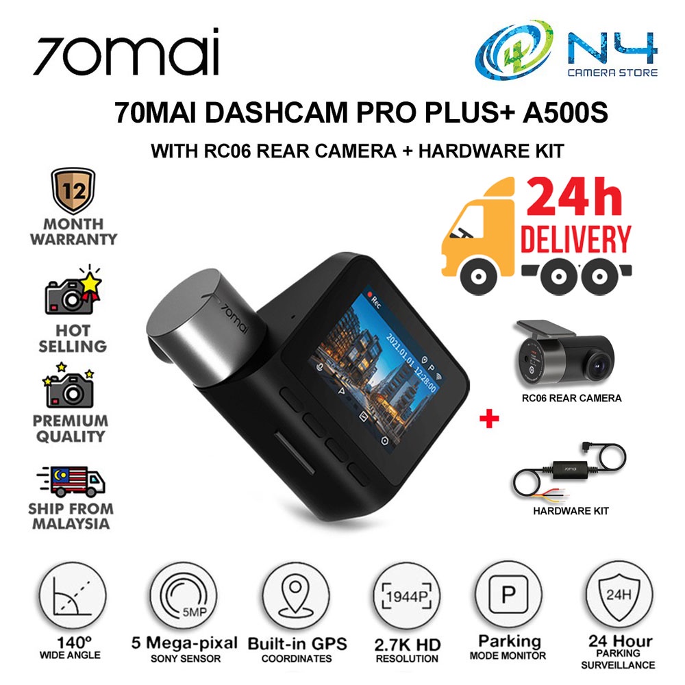 70mai A500S Pro Plus with Rear Cam 1944P Dashcam Car Camera | Shopee ...
