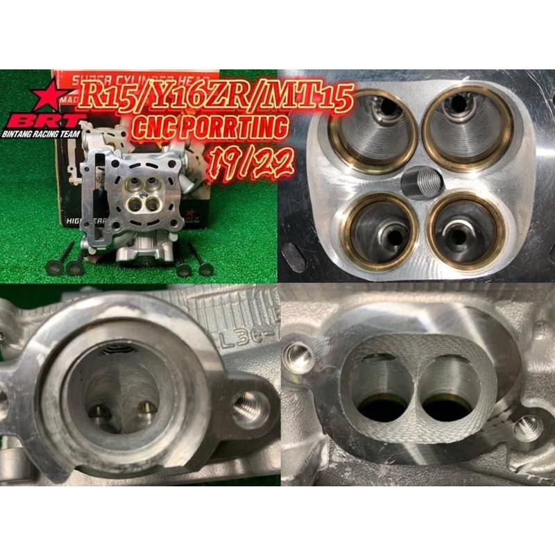 BRT head racing cnc porting Y15 /NVX & AEROX 155/ R15 VVA & Y16 & MT15 ...