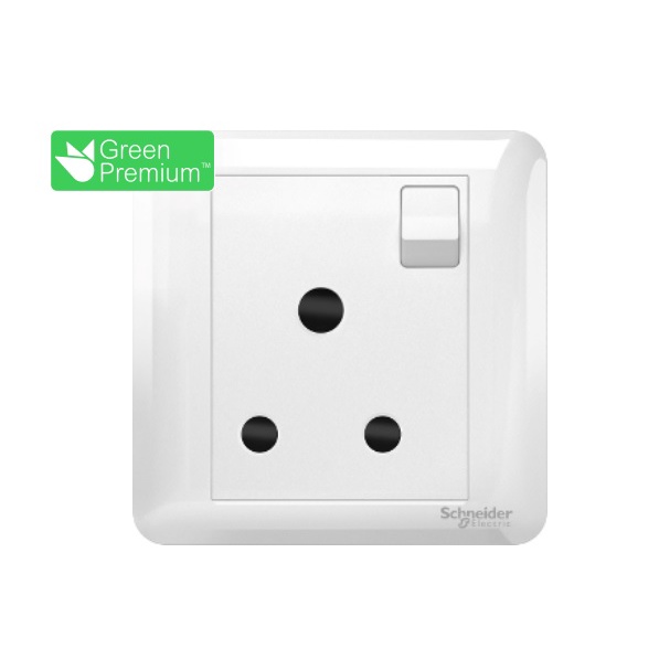 Schneider Electric (A3G15_15_WE_G11) 15A 250V 1 Gang 3 Round Pin ...