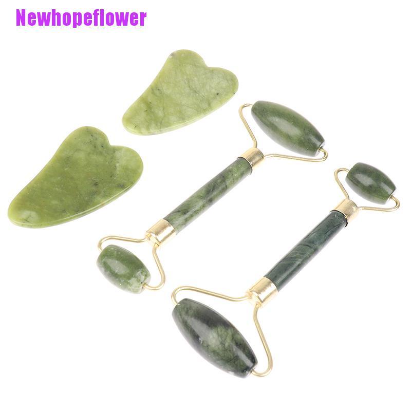 [NFPH] Jade Massage Roller + Guasha Board Spa Scraper Stone Facial ...
