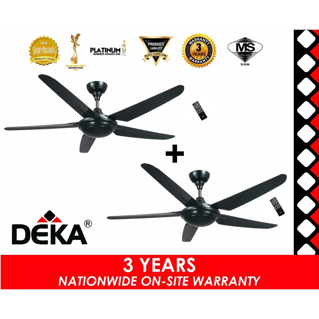 DEKA KRONOS F5P 5 BLADES CEILING FAN WITH 3 SPEED REMOTE CONTROL (TWIN ...