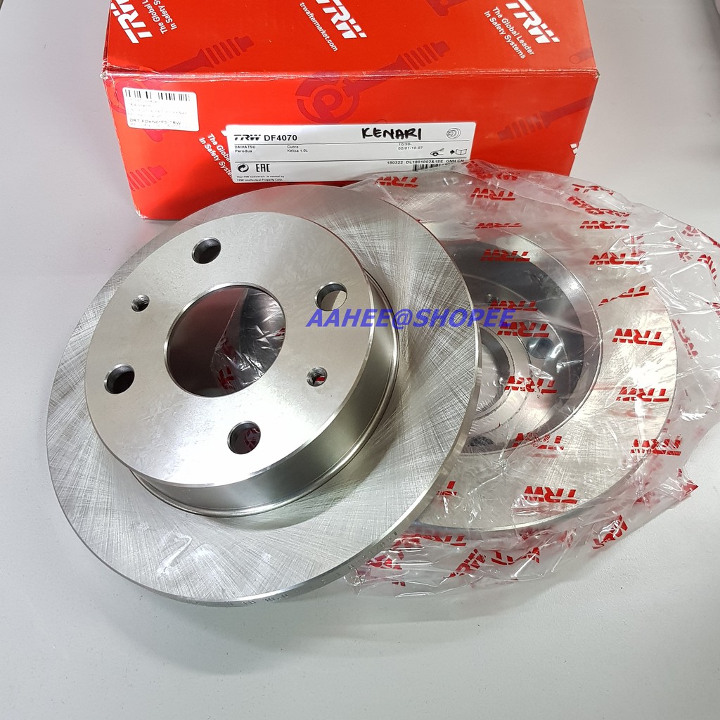 1Pair TRW Perodua Viva Kelisa Kenari Front Brake Disc Rotor DF4070 ...