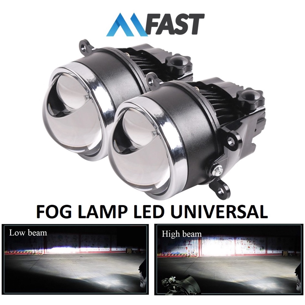 LED Fog Lamp PROJECTOR LENS 3 INCH HIGH LOW Beam Dual Light Super ...