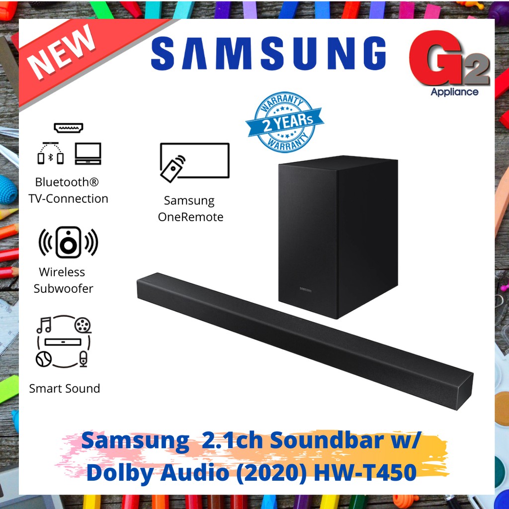 Samsung 2.1ch Soundbar w/Dolby Audio HW-T450 - Samsung Warranty ...