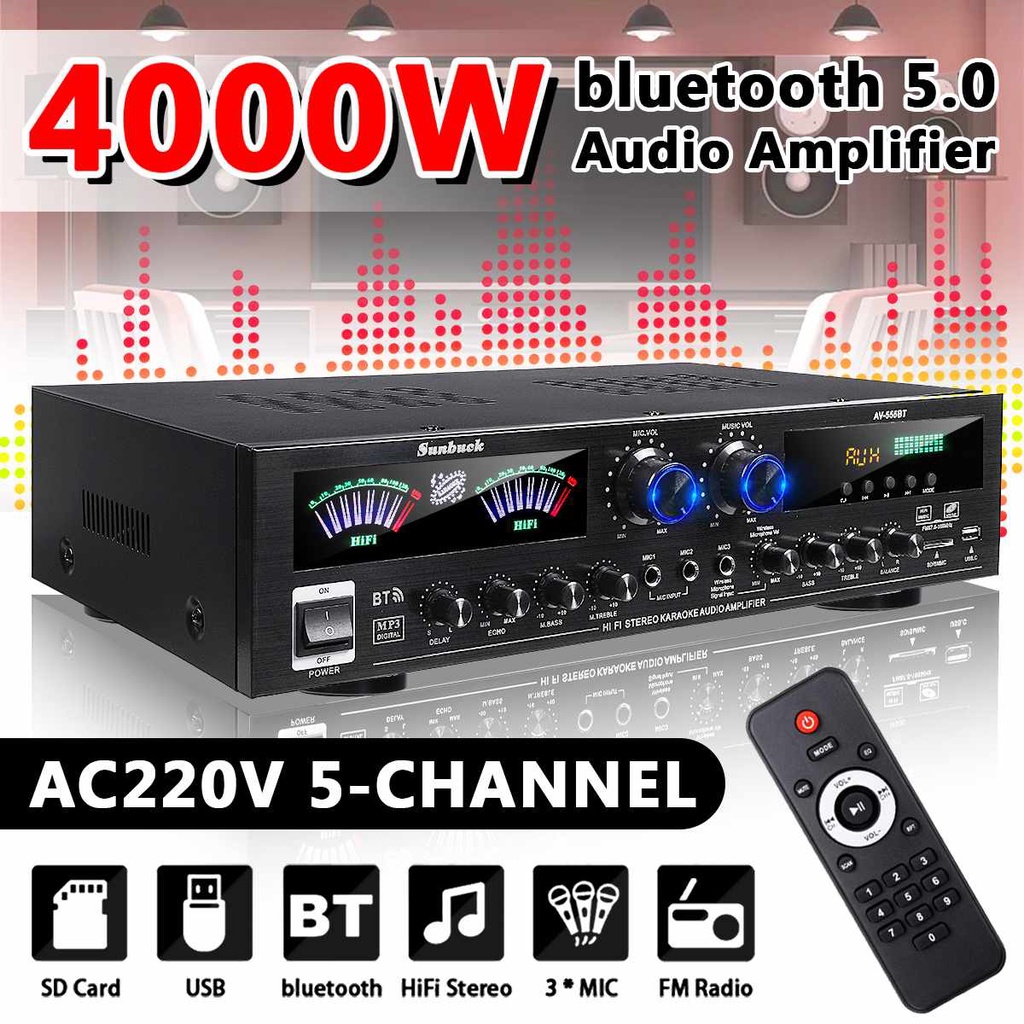 4000W Home Theater Amplifier 12V bluetooth Home Power Amplifier Audio ...