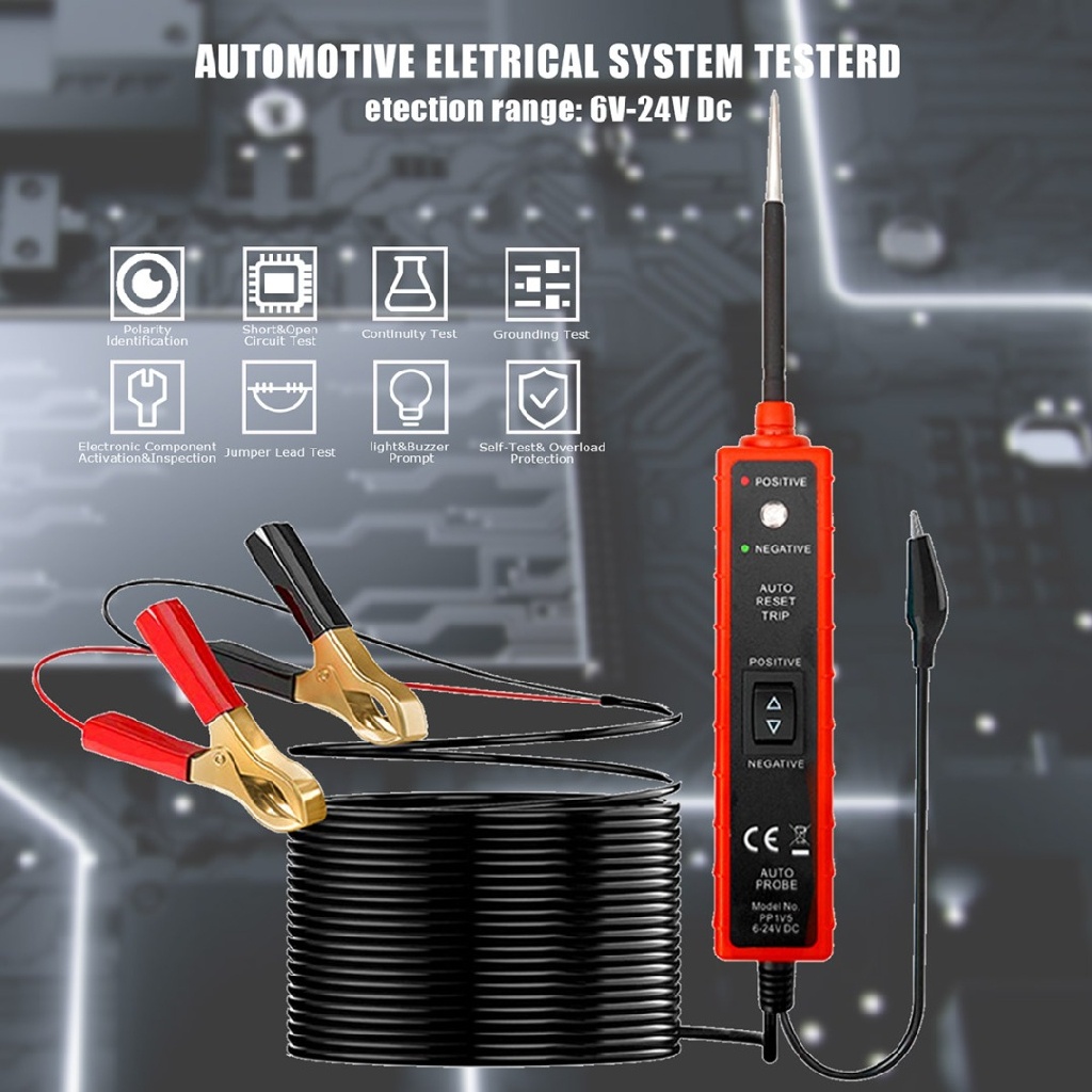 Car Auto 6-24V Power Probe Circuit Electrical Tester Test Device System ...