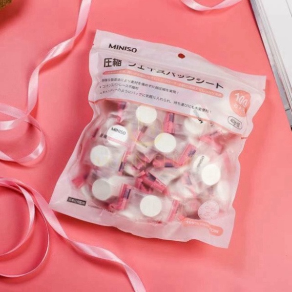 Miniso Convenient Paper Mask Tablets pack of 100 - Japanese Miniso ...