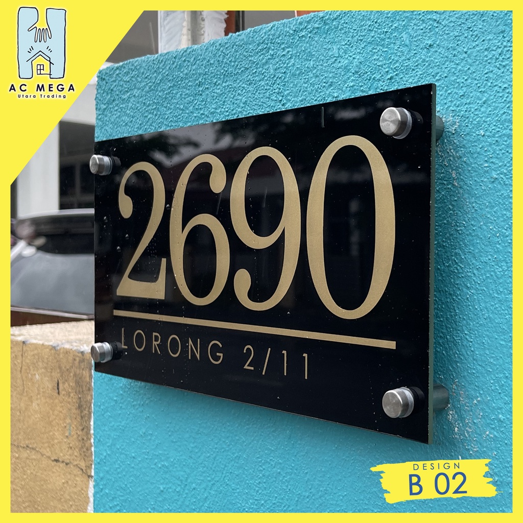 house number | nombor rumah | sign plate acrylic | number rumah | plate ...