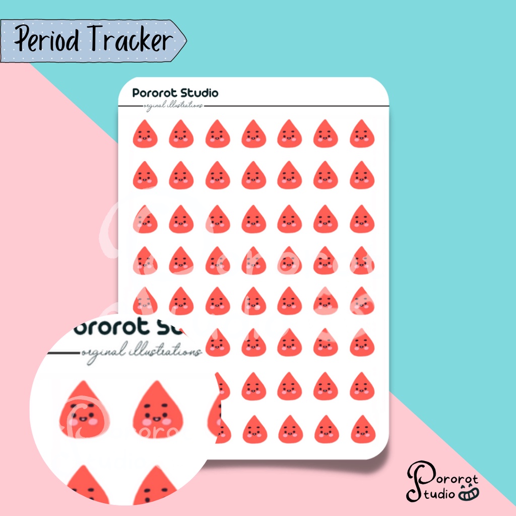 Pororot Studio I Period Tracker Sticker sheet for diary planner ...