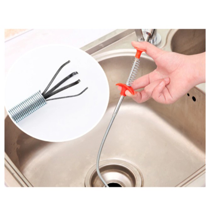 60cm Flexible Sink Claw Pick Up Pipeline Dredge Hair Sewer Filter ...