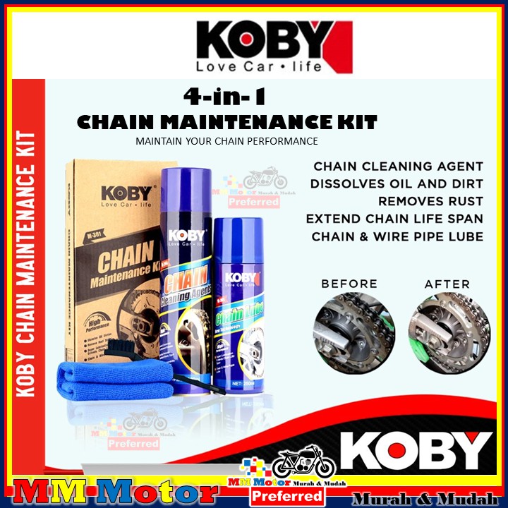 KOBY CHAINLUBE MINYAK RANTAI MOTOSIKAL MOTORCYCLE CHAIN LUBRICANT ...