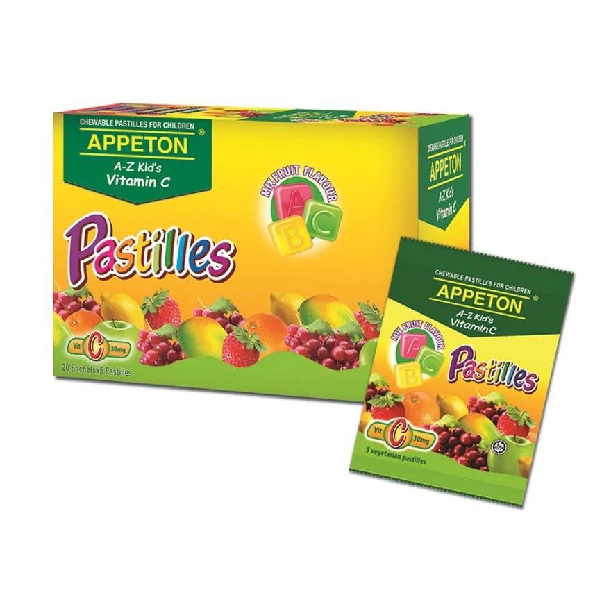 Appeton A-Z Kids Vitamin C 30mg Pastilles Chewable 20`Sachets - For ...