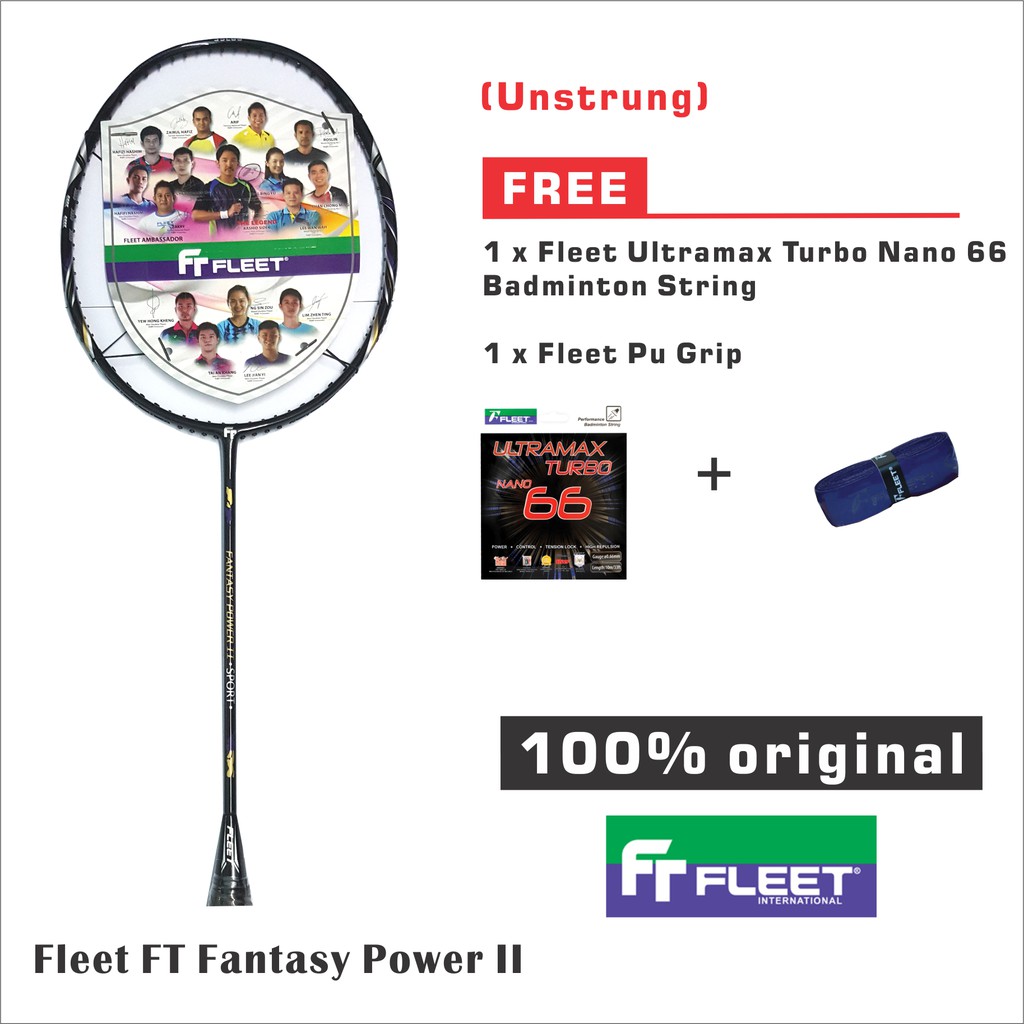 Fleet Fantasy Power II Badminton Racket (Black) | Shopee Malaysia