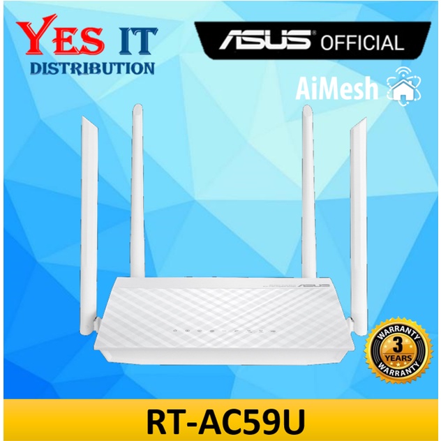 ASUS RT-AC59U V2 AC1500 Dual Band Gigabit WiFi Router (WHITE) | Shopee ...