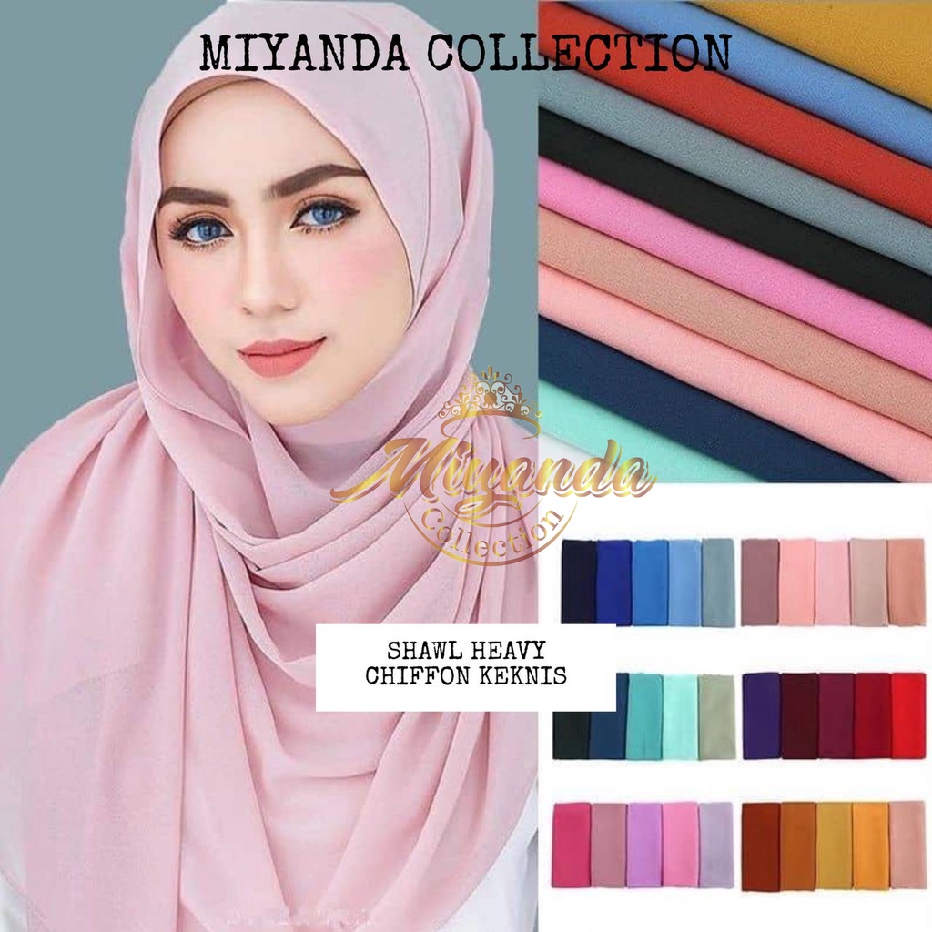 SHAWL HEAVY CHIFFON PLAIN KEKNIS | Shopee Malaysia