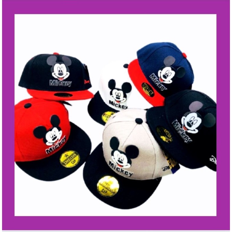 Mickey Mouse Children Cap Baseball Cap Flat-Edge Hip Hop Cap Adjustable ...