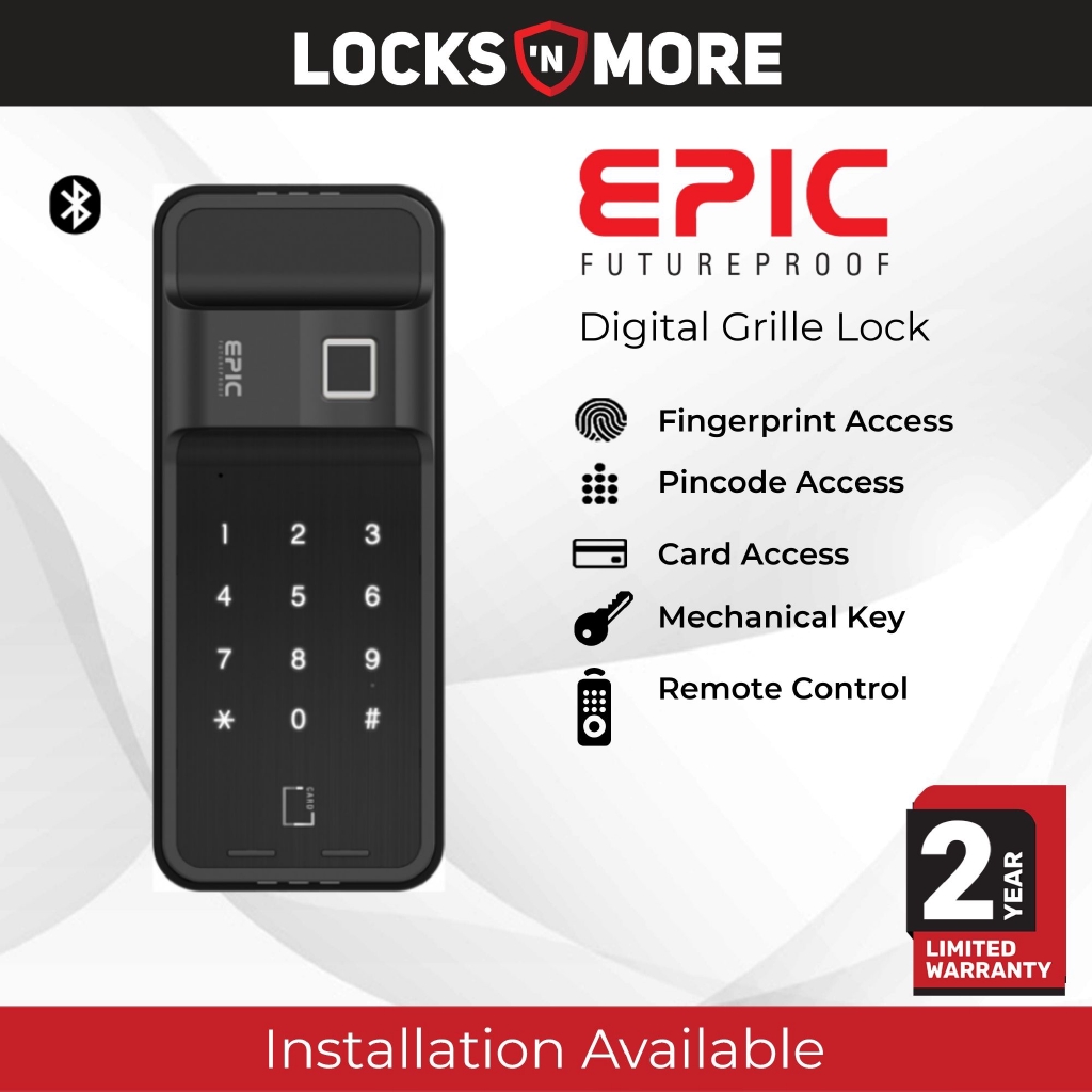 EPIC 5G Fingerprint Digital Grille Lock with Remote Control | Shopee ...